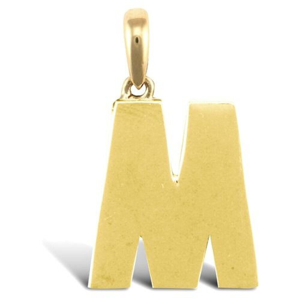 INITIAL M 9CT GOLD PENDANT SOLID GOLD LETTER INITIAL 9CT YELLOW GOLD ...